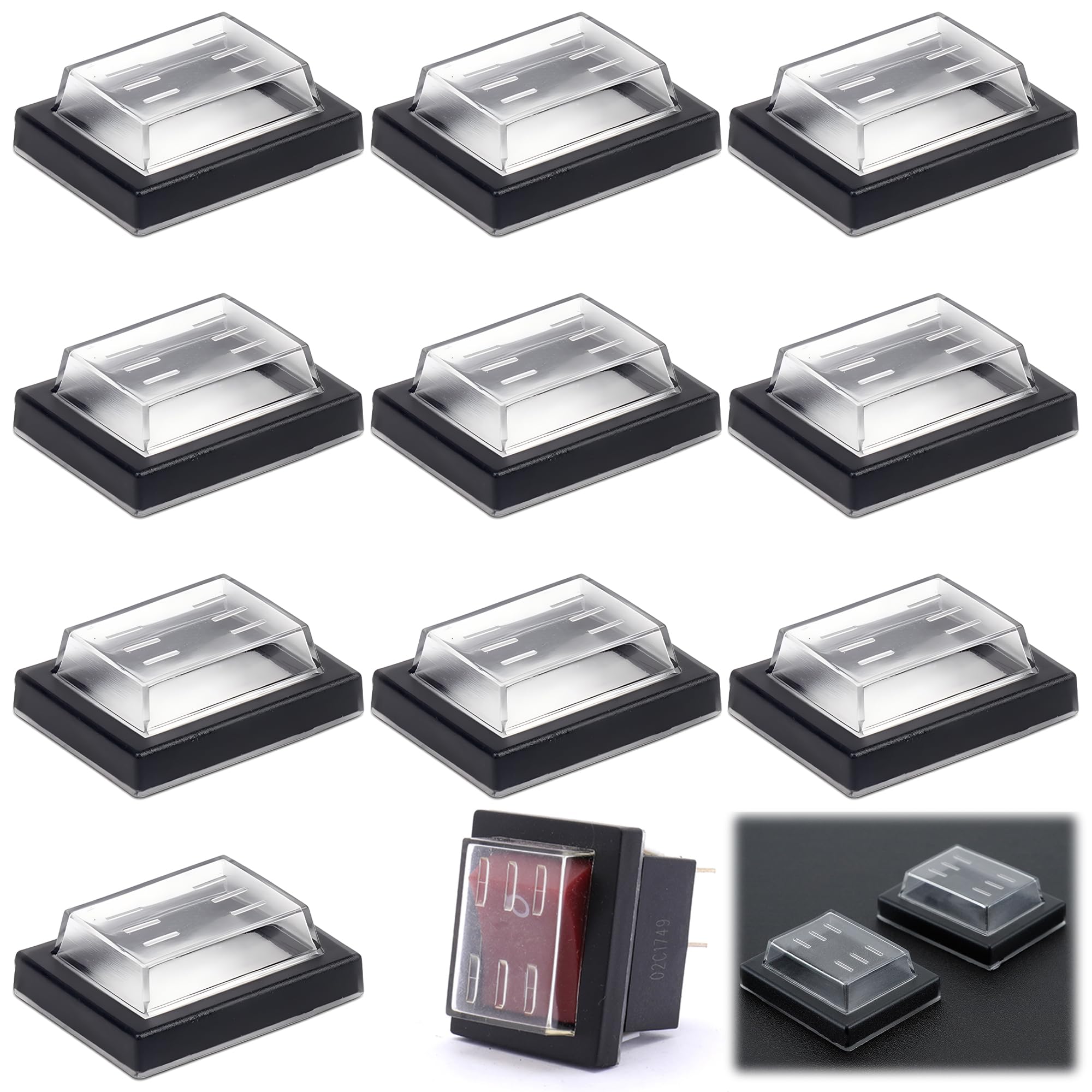 • 【製品の内容】：黒いKCD4船型スイッチ用の防水キャップ10個【サイズ】：38*30*13mm • 【耐久性のあるPVC素材】：スイッチカバーとスイッチプロテクターは耐久性のあるPVC素材で作られており、優れた耐候性と耐久性を備えていま...