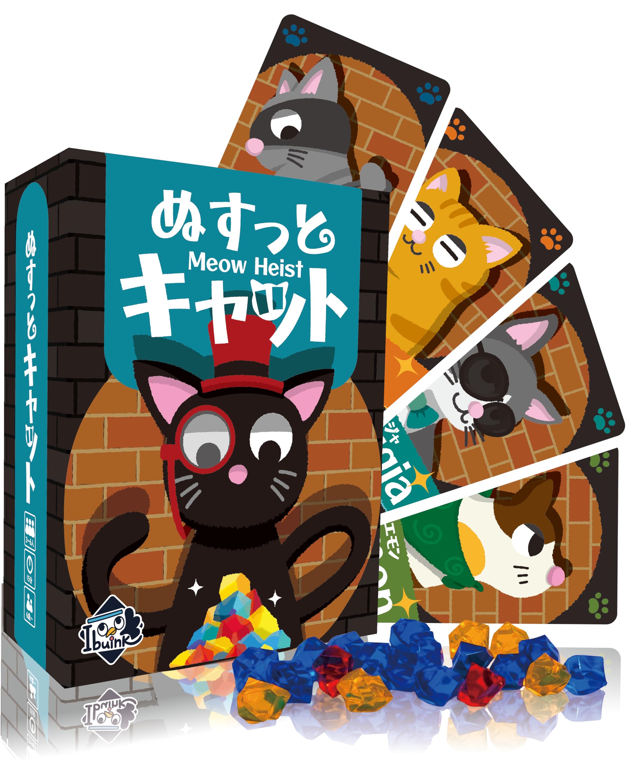 • ■内容物 カード54枚/宝石100個/石ころ30個/巾着袋1枚/ついたて6枚/遊び方説明書