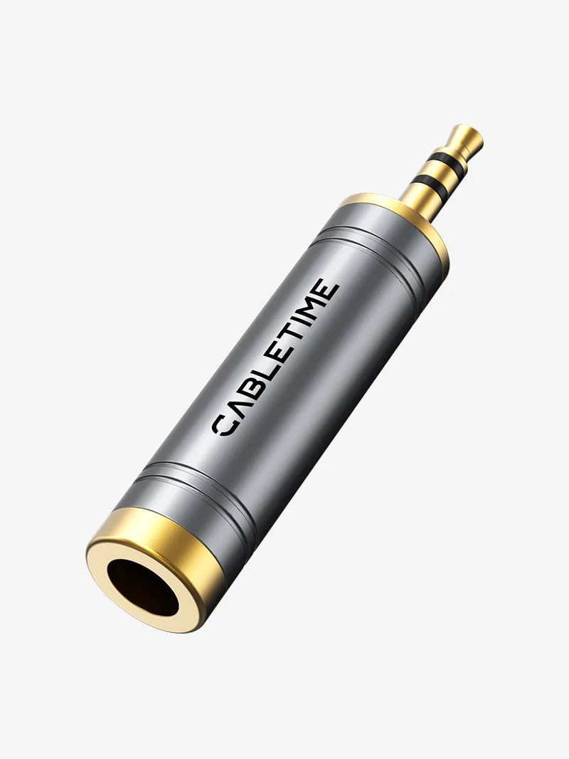 • コネクタ1：ステレオ3.5mmオス コネクタ2：ステレオ6.35mmメス 材質：アルミニウムシェル モデル番号／SKU：CPA3G/CT-6M3F-AG 保証：2年間保証
