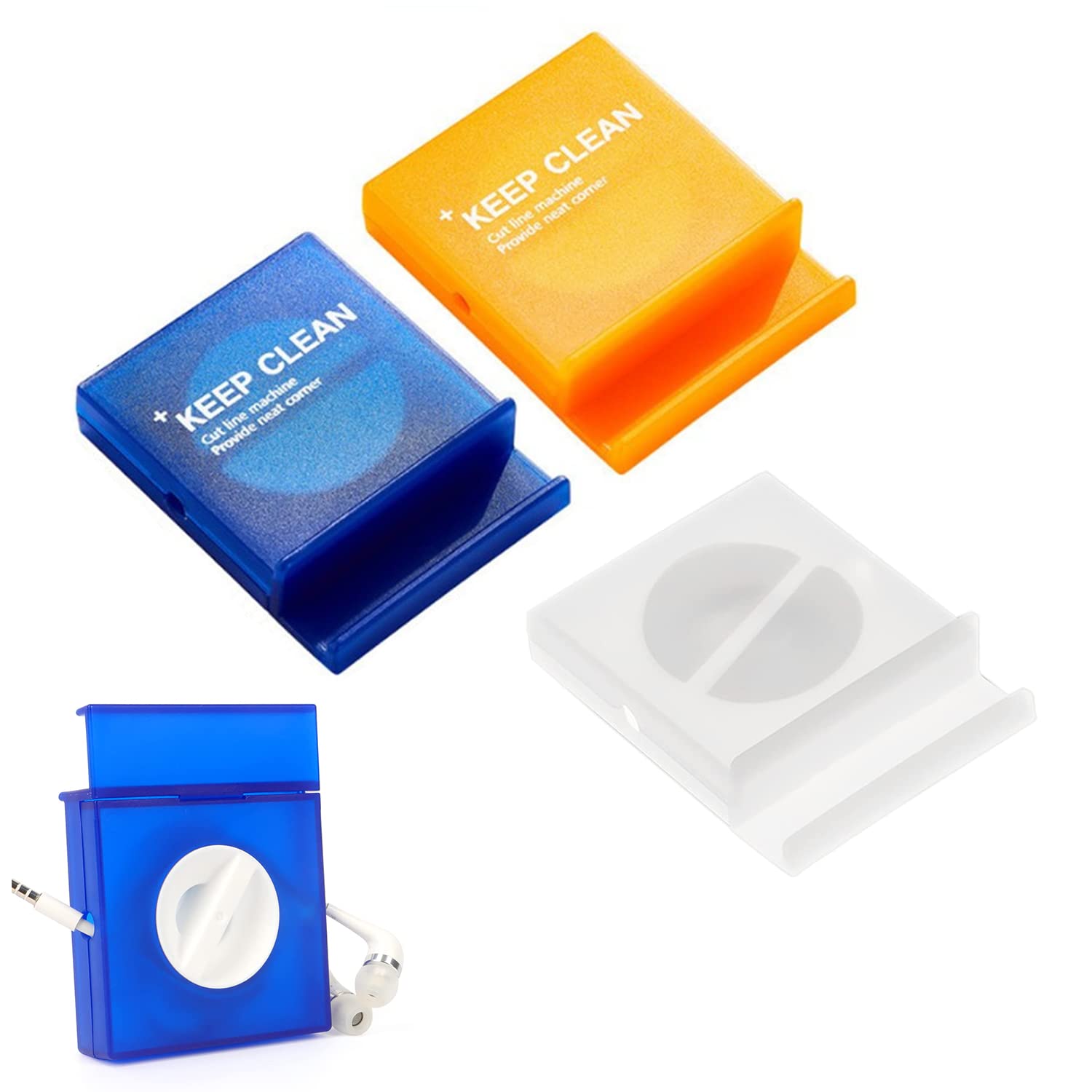 • 【商品情報】内容：3個セット　サイズ：9.2×7.1×1.9cm • 【コード巻き取り】イヤホンコードや充電ケーブルやUSBコードを収納、巻取りに便利なコードリール、ミニホルダー3個セットになります。 • 【整理整頓】小さな箱のデザイン...