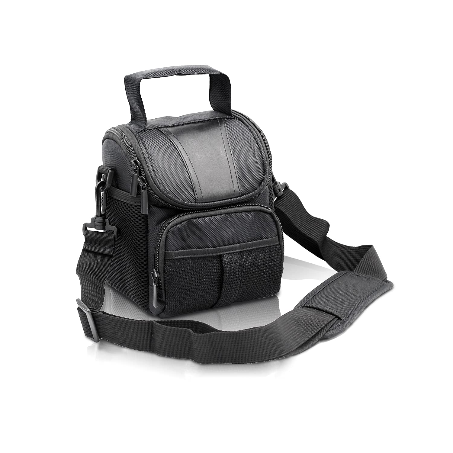 • 外寸:190mm(H)x150mm(W)x130mm(D)　内寸:160mm(H)x130mm(W)x110mm(D)　カラー：ブラック　バッグ重量(ストラップを含み):260g • 表面素材：ナイロン/pu　内部素材：クッション材（耐...