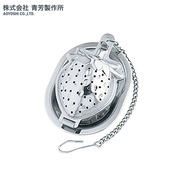 青芳製作所 いちご型ティーストレーナー　ミラー　013560 いちごがモチーフとなっている、かわいらしいティーストレーナー。 一人分の茶葉を中に入れてティーカップへ。 ティーバッグ感覚て気軽に楽しめるティー用品。 カップから取り出した後に便...