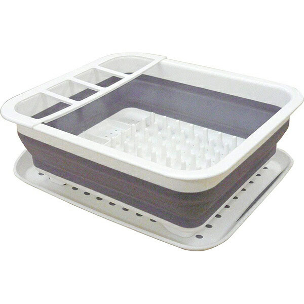 タマハシ デイズ　折畳み水切りバスケットスタンドフレーム付き　DS-07 トレーはお盆としても使用可能。 使わない時は、折り畳んでコンパクトに収納できます。 サイズ 個装サイズ：31.0×40.6×6.0cm 重量 900g 素材・材質 本...