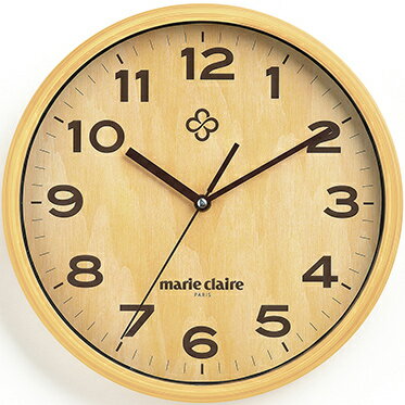 タマハシ マリ・クレール壁掛け時計　ナチュラル　MC-501 秒針は連続して滑らかに動く音の静かな連続秒針。 カチコチ音がうるさくないので、勉強部屋やワークスペース、寝室などにも適します。生活に溶け込むナチュラルなカラーが魅力。 サイズ 約...