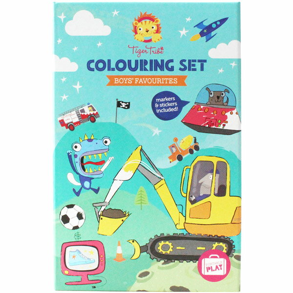 トライブ ぬりえセット　ボーイズフェイバリット　6-0207 まるで本のように見えるペンとぬりえが一緒になったお絵かきセットです。 カバーの留め具はマグネット式なので、小さなお子様でも簡単に開け閉めできます。　おうちでのお絵かきだけではなく...