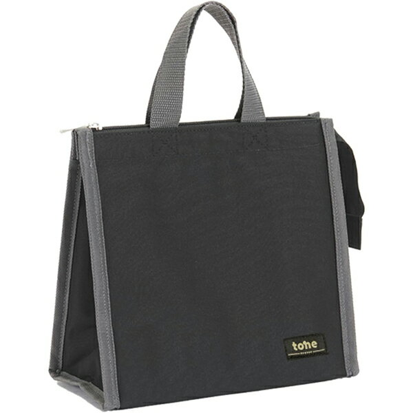tone トーン 立つ保冷保温ランチバッグ　ワイドTLB-03　ブラック フチがしっかりした丈夫なフォルムなので倒れずに「自立」させることができます。 表地は「はっ水加工」で水を弾き、中地には断熱材を入れた「3層構造」により保冷保温効果がア...