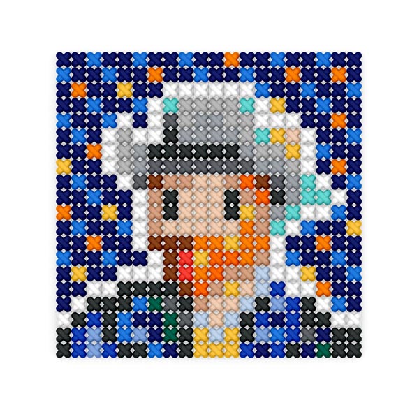バヌコ　BANUCO 2020　ゴッホ　自画像　帽子400ピース　ブロックパズル クロスステッチデザインブロックパズル 16センチ×16センチのボードに、400ピースのバヌコブロックでデザインを完成させてください(^-^) 編み物のクロスス...