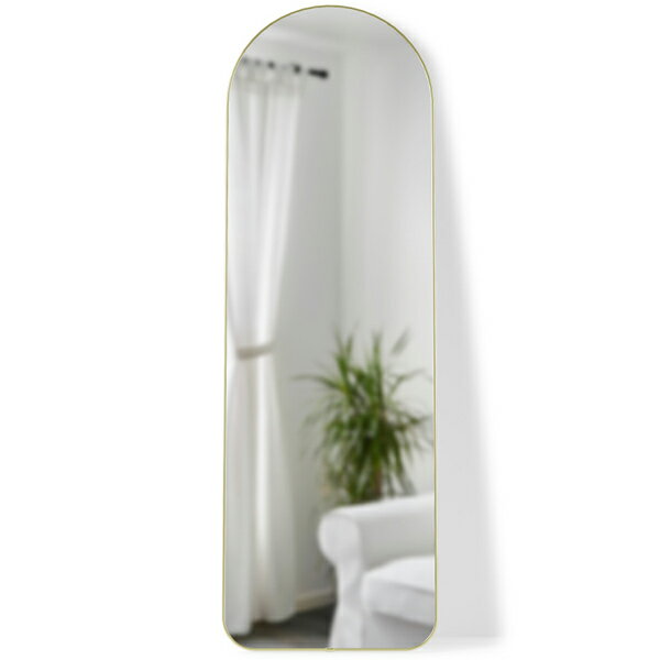 umbra　アンブラ フーバ　アーチド　リーニング　ミラー51x157cm　ブラス 柔らかな曲線と薄いメタリック調仕上げの縁が特徴のミラー アーチタイプの姿見:縁が装飾的なメタリック調仕上げ、アーチ状の形状をしているため温かみのある印象を与...