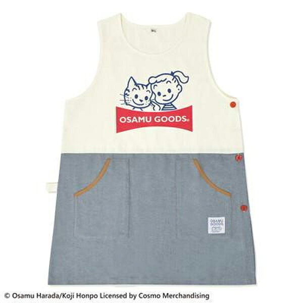 セントレディス OSAMU GOODS エプロン ジル＆キャット アイボリー/ブルー ST-IO0001 おしゃれで機能的なキャラクターエプロン おしゃれで機能的なエプロンです。タオルホルダーがついているので、急ぎ必要な時も、すぐに使用でき...