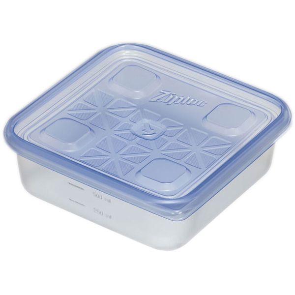 Ziploc ジップロック　コンテナー　正方形　業務用　1100mL×10個入 重ねてすっきりスマートデザイン！正方形×10個セット！ 使用時も収納時もコンパクト！冷凍からレンジ調理までOKなプラスチック製保存容器です。 ●下までたっぷり入...