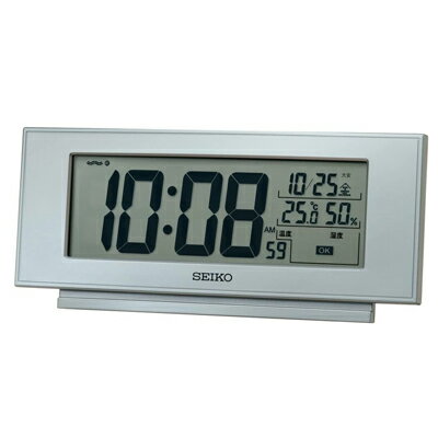 セイコー 電波目覚まし時計　SQ794S 温度・湿度管理に役立つ機能を搭載した「快適環境NAVI」シリーズ ●2チャンネルアラームはスヌーズ設定が選べます。 ●ギフトにも好適な多機能モデル ●標準電波クロック正確な時刻情報をのせた電波を受信...