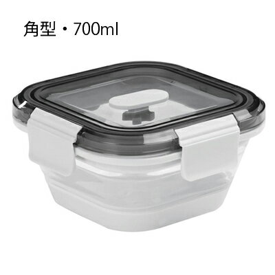 富士商 Felio　たためるシリコン　保存＆ランチBOX角型　700ml　F21707 見た目良し！収納コンパクト！衛生的！使いやすさ抜群の高機能保存容器です。 ◆保存・温め・冷凍から食器にランチBOXとマルチに使えるクリア保存容器。 ◆側...