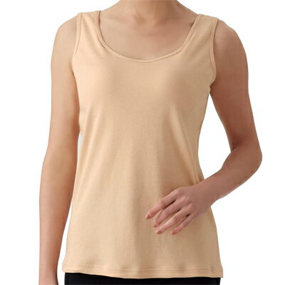 セルヴァン 綿100％スムース編ブラタンクトップ　ベージュ 綿100％素材を使用した肌触りの良いデイリー使いのブラ付きのタンクトップ。 ●身生地にソフトなスムース編みの綿素材を使用しているのでなめらかで 　やわらかな肌触りです。 ●吸水性の...