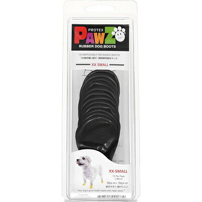 Paws ポウズ ラバードッグブーツ ブラック XXS 12枚入 PZBLKXX 防水ラバードッグブーツ!! ●天然ゴム素材で100%生物分解可能。使い捨て・再利用もできる 　犬用ウォータープルーフ・ドッグブーツです。 ※ブラウザの設定など...