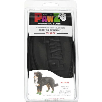Paws ポウズ ラバードッグブーツ ブラック XL 12枚入 PZBLKXL 抜群のフィット感!!防水ラバードッグブーツ☆ ●無駄のないシンプルな作りで足にぴったりフィット!! ●底面にクッションが入っていないので違和感のない着用感で、ワ...