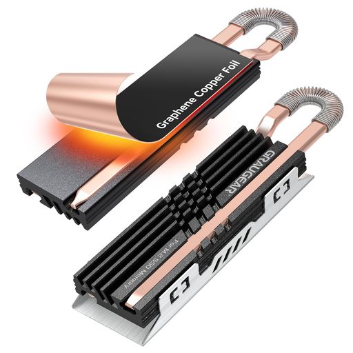 【PS5およびPCユーザー必見!】 PS5 M.2 2280 NVMe SSDに完全対応した高性能ヒートシンク。ゲーム機や高負荷PC環境でのSSD温度管理を劇的に改善! 【純銅製ヒートパイプで優れた冷却効果】 高熱伝導性を持つ純銅ヒートパイ...