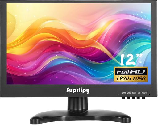 ゲーム 【FHD1080P小型モニター】鮮明な1920x1080の解像度を誇るSuprlipy12インチFHDIPSモニターで、あなたの視聴体験を向上させましょう。アスペクト比16:9、広視野角178°のこの小型モニターは、より広い視野を提...
