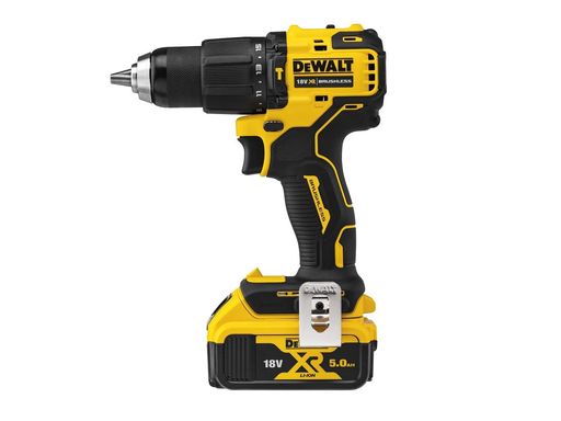 DeWALTの18Vシリーズ共通でバッテリーが利用できる充電式振動ドリル ブラシレスモータ―搭載 小型なのにハイパワー バッテリー2ヶ付き チャック能力 1.5mm~13mm