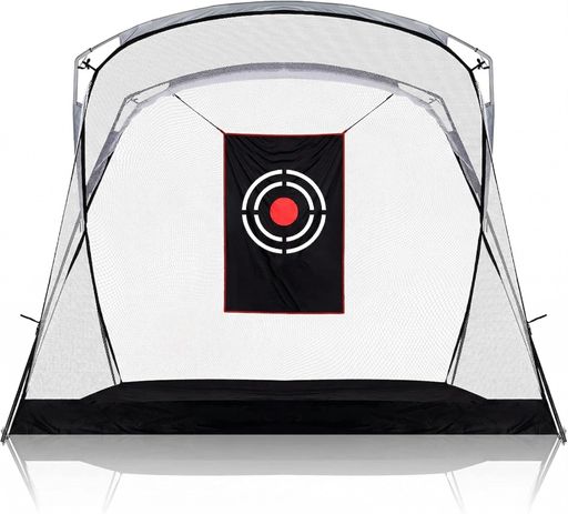 【圧倒的な防球力と静音設計で思い切りスイング】 オープンサイズ 2.8x1.5x2.1m の大型設計で、強いショットも確実にキャッチする防球ネットです。特殊防音加工のネット網とベルベット練習的(ターゲット)が摩擦や打撃音を大幅に軽減。夜間の...