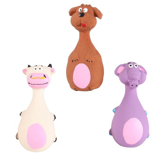3個セット:かわいい動物デザインのラテックスゴム製ペットおもちゃが3個セットでお得にそろいます。 スクイーキー機能:噛むたびに鳴き声が出るインタラクティブなおもちゃで、愛犬の好奇心と遊び心を刺激します。 安全素材:柔らかいラテックスゴム素材...