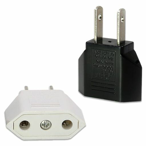 セット内容:変換プラグ2個セット(ヨーロッパ Cタイプ 丸ピン - 日本仕様 Aタイプ) 定格電圧:125/250V、定格電流:6A、電源周波数:50HZ サイズ:43.3*35.5mm カラー:ブラック/ホワイト 製品素材:ABS コンパ...