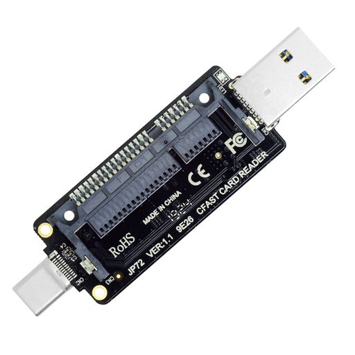 アダプター用のケースなし。PCBAのみ。VL716チップセットと10Gbpsのデータ定格。 これは、標準USB-C/USB-Aインターフェイス経由でCFast2.0への読み取りおよび書き込みCFast to USBアダプターです。 CFカー...