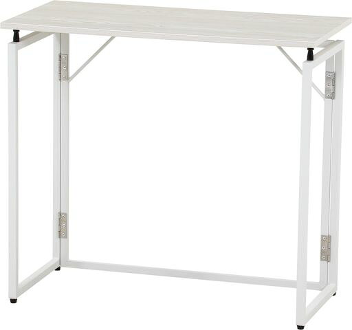 使わない時はパタッと収納! 折りたたみデスク サイズ:幅80x奥行40x高さ72cm 本体重量:6.5kg 耐荷重(天板):20kg 材質:甲板ノ表面材:合成樹脂化粧繊維板(塩化ビニル樹脂)/構造部材(脚部):金属(鋼)/表面加工(脚部):...