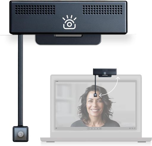 [ノートパソコンや小さな画面用のアイコンタクトカメラ] iContact Camera ProMiniは、82mmの格納式アームを備えたノートパソコン、タブレット、小型のデスクトップモニターに信頼できるiContact体験をもたらします。 ...