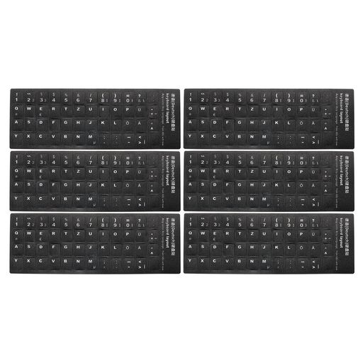 カラー:ブラック、ホワイト; 材料: PVC; 適合:ユニバーサルキーボード; シングルキーボードサイズ: 11 X 13 MM(L*W);全体のサイズ: 180 X 65 MM(L*W);パッキングリスト: 6 X キーボードステッカー ...