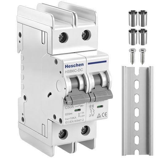 定格電流: 50A 定格電圧: DC500V 遮断容量: 4.5KA 極数: 2P タイプ C