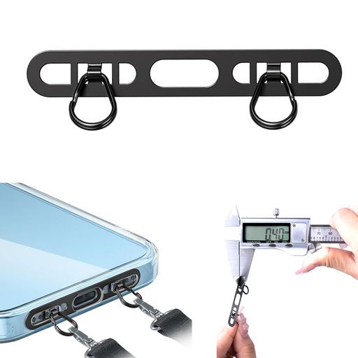【2点吊り設計、極薄設計0.4mm&amp;充電に干渉しない】携帯電話本体(底)とケースの間に挟んで使用します。携帯電話の充電に影響しない.スマホを落とさないための必需品です。スマホストラップと合わせて外出、自撮り電車内の時など日常生活でス...