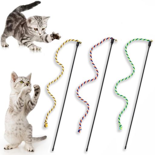 いいえ 【インタラクティブな猫じゃらしおもちゃ】毎日の猫遊びのニーズを満たすのに十分な3つの猫じゃらしおもちゃをお届けします。猫噛むおもちゃ鮮やかな色のコットンロープは、猫ちゃんを惹きつけ、一人で遊ばせたり、他の猫ちゃんと一緒に遊ばせたりと...