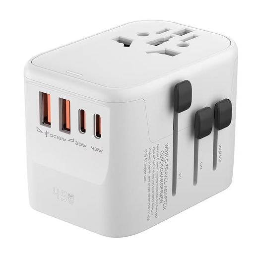 【45W急速充電】 USB-Cx2、USB-Ax2、トランスは45Wの出力性能を持ち、スマホの急速充電はもちろん、13インチ程度のノートパソコンやタブレットの充電にも対応可能です。出張時のオンラインミーティングや旅行中の動画視聴のために、電...