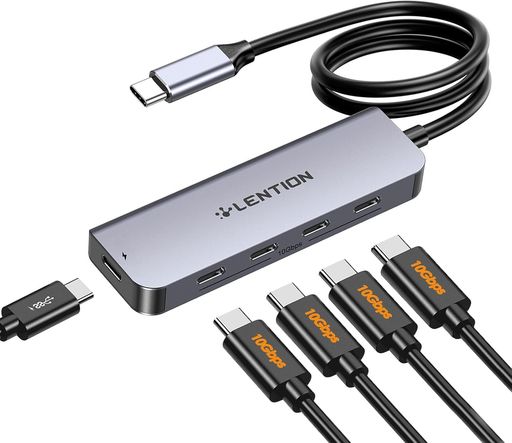 【5in1機能拡張】4xUSB3.2Gen2(USB-Cタイプ)最大10.0Gbps(理論値)/1xPowerDelivery(USBPD)給電ポート最大100w.複数のデバイスを同時に接続し、効率的に作業を進められます 【PD急速充電】1...