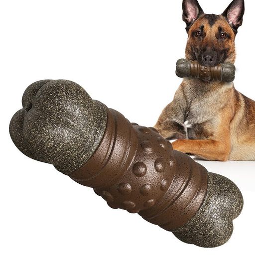 【サイズ】 18.7cm*6.4cm。【重量】320g。 【安全素材】ペットの噛みおもちゃとして適しており、食品グレードのナイロン+コーヒーウッド安全な素材を使用しています。 【特徴】骨を模したデザインで犬が喜ぶだけでなく、耐久性が高いため...