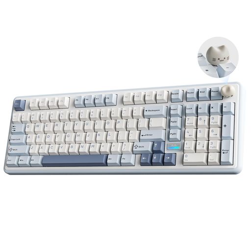96%レイアウト &amp; デュアルスタイルノブデザイン: このYUNZII B98 PROワイヤレスキーボードは、オフィスでの効率性とゲーミングの多用途性を融合。コンパクトな96%レイアウトでありながら、100キーとテンキーを備えていま...