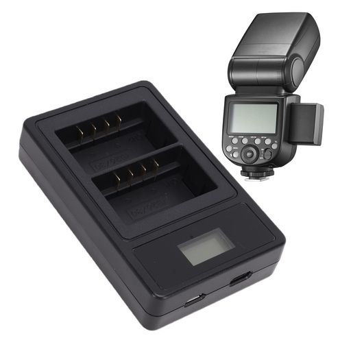 【デュアル急速充電】この充電器は5w x 2出力をサポートしており、カメラのフラッシュバッテリー2個を同時に急速充電できます。これにより、撮影セッション中のダウンタイムが最小限に抑えられ、バッテリー残量低下によるショットを逃すことがなくなり...