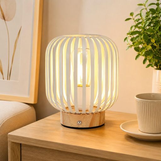 デコレーション。 【クラシックなデザイン】-独特なランタンスタイルのデザインで、ゴールデンのLED電球と木製ベースを備えたワイヤレスランプは、暖かくアンバー色の光を放ち、古の世界の魅力を醸し出します。美しさと実用性を兼ね備えたこのランプは、...