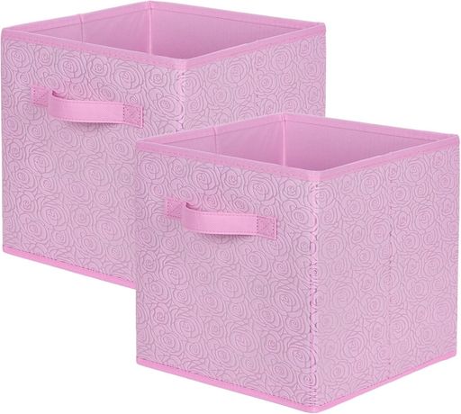 【大容量仕様で用途が多い】捆包内容:収納ボックス2個セット;展開サイズ27cm *27cm *28 cm;単品重量:0.48KG;単品耐荷重:約10KG。衣類、書類、おもちゃ、生活雑貨などを整理でき、ベッドルーム、リビング、書斎、クロークル...