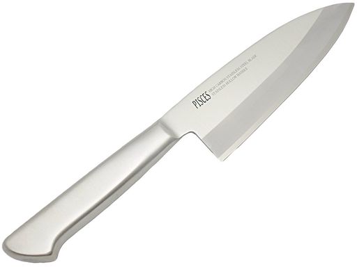 サイズ:全長約29cm・刃渡り約16cm 本体重量:170g 素材・材質:刃部/モリブデンステンレス刃物鋼、柄部/ステンレススチール 生産国:日本