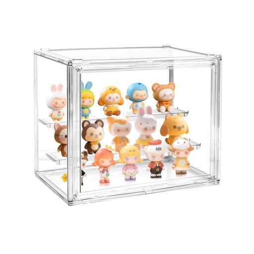 【商品仕様】サイズ:27*18*22CM,セット内容:コレクションケースx1、組立説明書x1; 【レイアウト自由自在な可動棚】取り外し可能な2枚の棚板が付属。フィギュアの高さやサイズに合わせて、1段から3段まで自由に組み合わせが可能です。大...