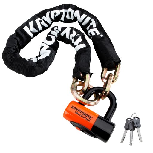 エボリューションシリーズ4ディスクロック付き チェーン断面幅12mm チェーン長さ1300mm LEDライト付きスティックキー1本とスティックキー2本付き 重量4200g