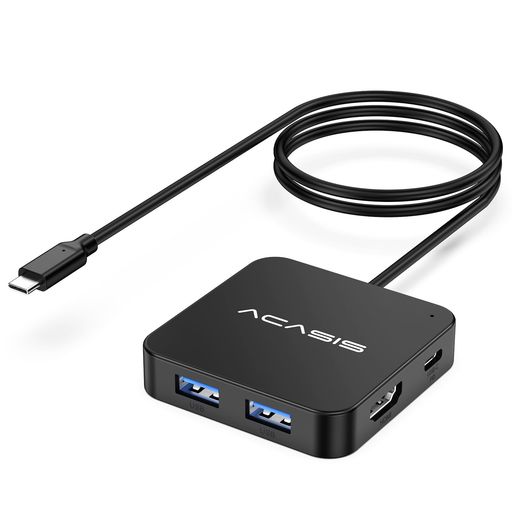 ACASIS 6 IN 1 10Gbps USB C ハブ:4K 60Hz HDMI、3 USB A 3.1、1 USB C 3.1、PD 100W USB C充電ポートを搭載したこのUSB Cハブは、データ転送、ディスプレイ拡張、充電をサ...