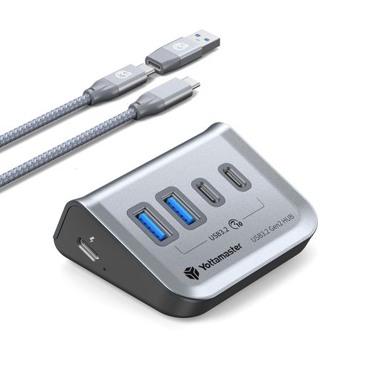 【10Gbps高速データ転送・USB 3.2 Gen2対応】Yottamaster USB C ハブは、USB-A 3.2 Gen2ポートx2、USB-C 3.2 Gen2ポートx2を搭載した4ポートUSBハブです。USB 3.0(5Gbp...