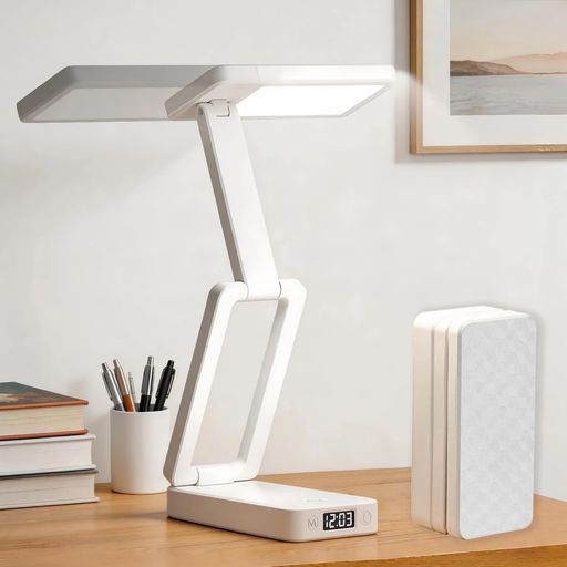 【目に優しい LED デスクライト】高品質でちらつかない LED 光源を採用し、柔らかく均一な光を広げるため、長時間の勉強や仕事でも目が疲れにくい設計です。演色性に優れ、鮮やかな色彩を再現するため読書や作業に最適です。子供から大人まで安心し...