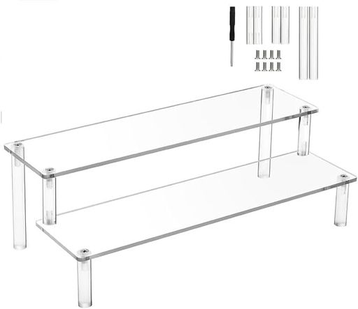 【2段式で立体収納】29.5x14x9.5CMのコンパクトサイズながら、2段構造で収納力抜群。フィギュアや小物を立体的に展示でき、デスク周りをすっきり整理。透明アクリル製なのでインテリアの邪魔になりません。 【高品質アクリル素材】5MM厚の...