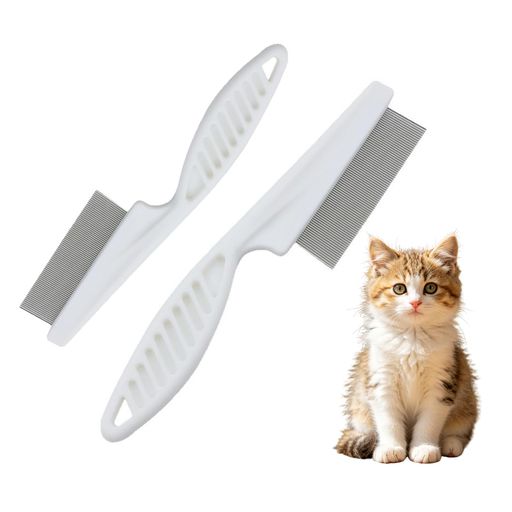 ペットコーム ノミ取り櫛 ペットコーム 犬猫用 美容ブラシ 抜け毛取り ステンレス+PP材料 トリマー推奨 すこやかケアコーム(2個 18cm+14cm ホワイト) 犬猫用 美容ブラシ このノミ取りコームの毛はペットの皮膚を優しくマッサージ...