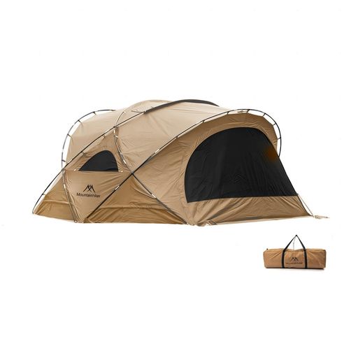 製品寸法: MOUNTAINHIKER Dome ドームテント 長さ約400cm、幅約300cm、高さ約180cmの大型テントです。煙突穴、ドア、窓が付いているのでアウトドアテントとしてだけでなくターポリンシェードとしても使用でき、簡易ベッ...