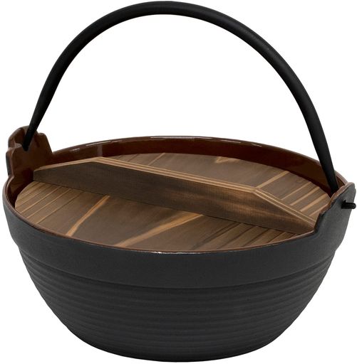 サイズ:径24x高さ9.5cm 本体重量:2.70kg 素材・材質:本体/鉄鋳物、木蓋/焼杉 原産国:中国