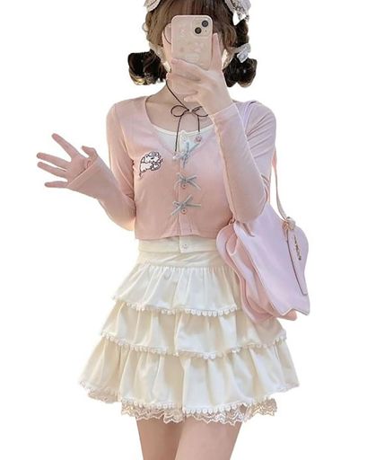 💛【新登場】春から秋までロングシーズン活躍する、スイートガーリーなスカートセットが登場です。ゆめ可愛いらしさ、量産型ファッションが好きな方はぜひチェックしてみてください! 💛【柔らかい生地】柔らかく肌に優しい...